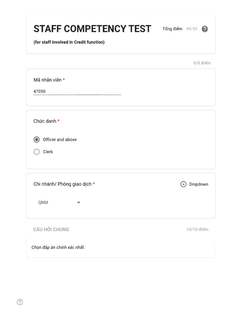 Competency Test Credit 49 Over 50 | PDF