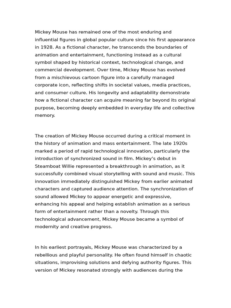 Mickey Mouse | PDF | Brand | The Walt Disney Company