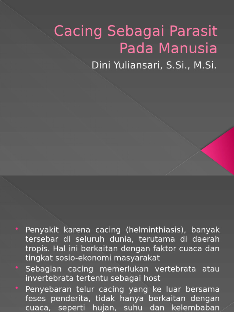 Cacing Sebagai Parasit Pada Manusia | PDF
