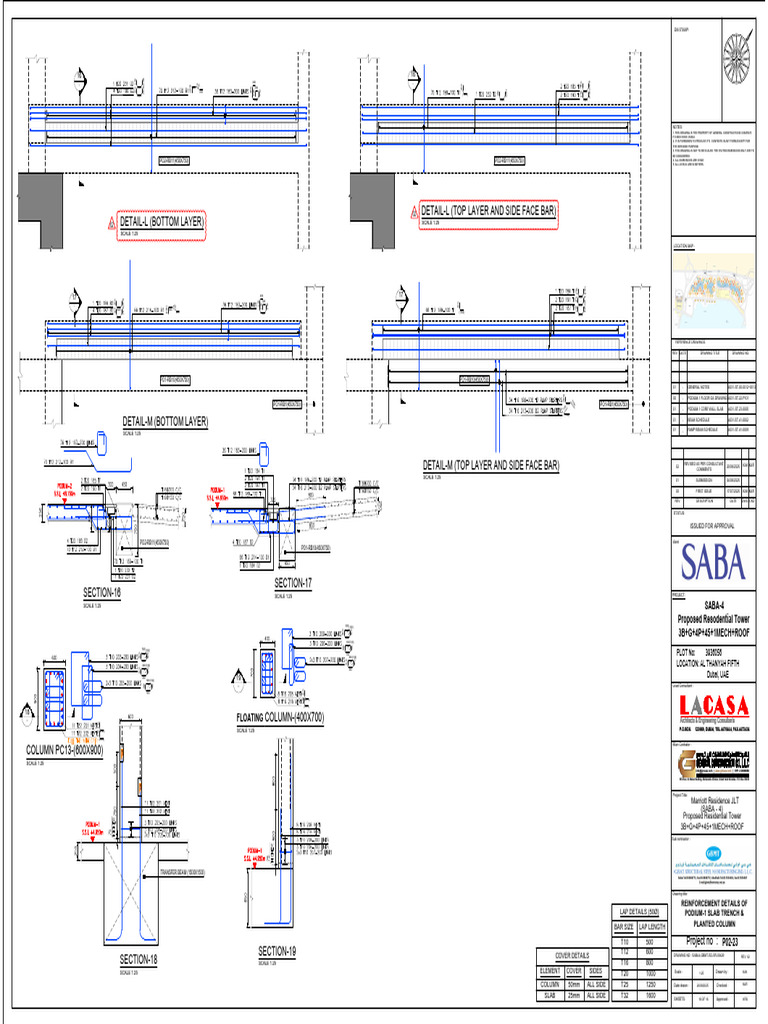 Podium-1 Slab Reinforcement Details | PDF