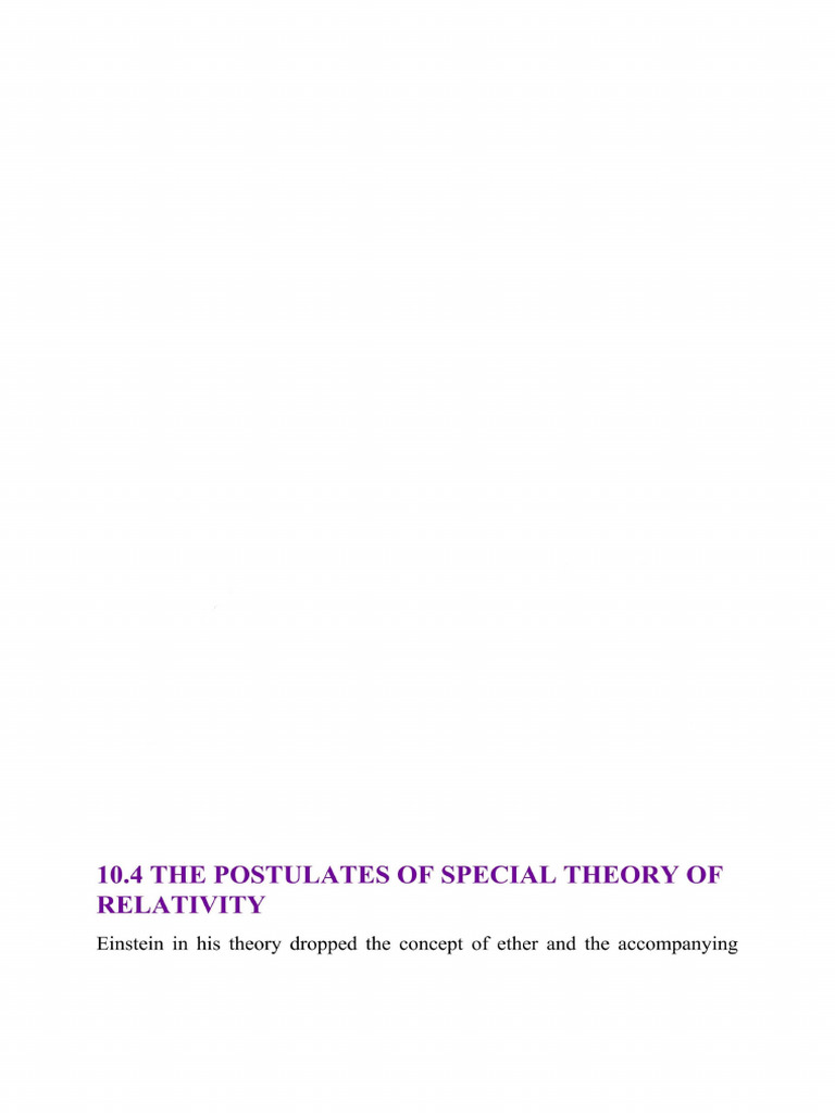 Unit 3 Special Theory of Relativity | PDF