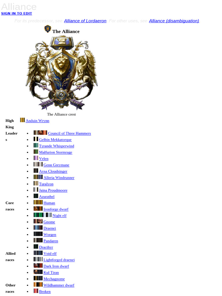 Alliance | PDF | Warcraft | Dwarf (Dungeons & Dragons)