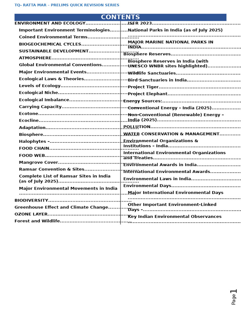 Environment and Ecology Revision Guide | PDF | Ecosystem | Greenhouse Gas