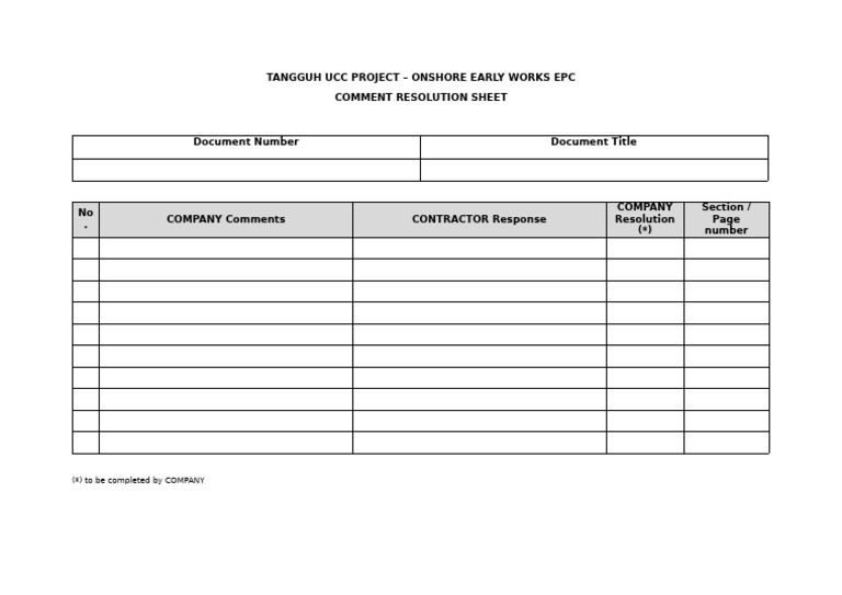 Tangguh UCC Project Comment Resolution | PDF