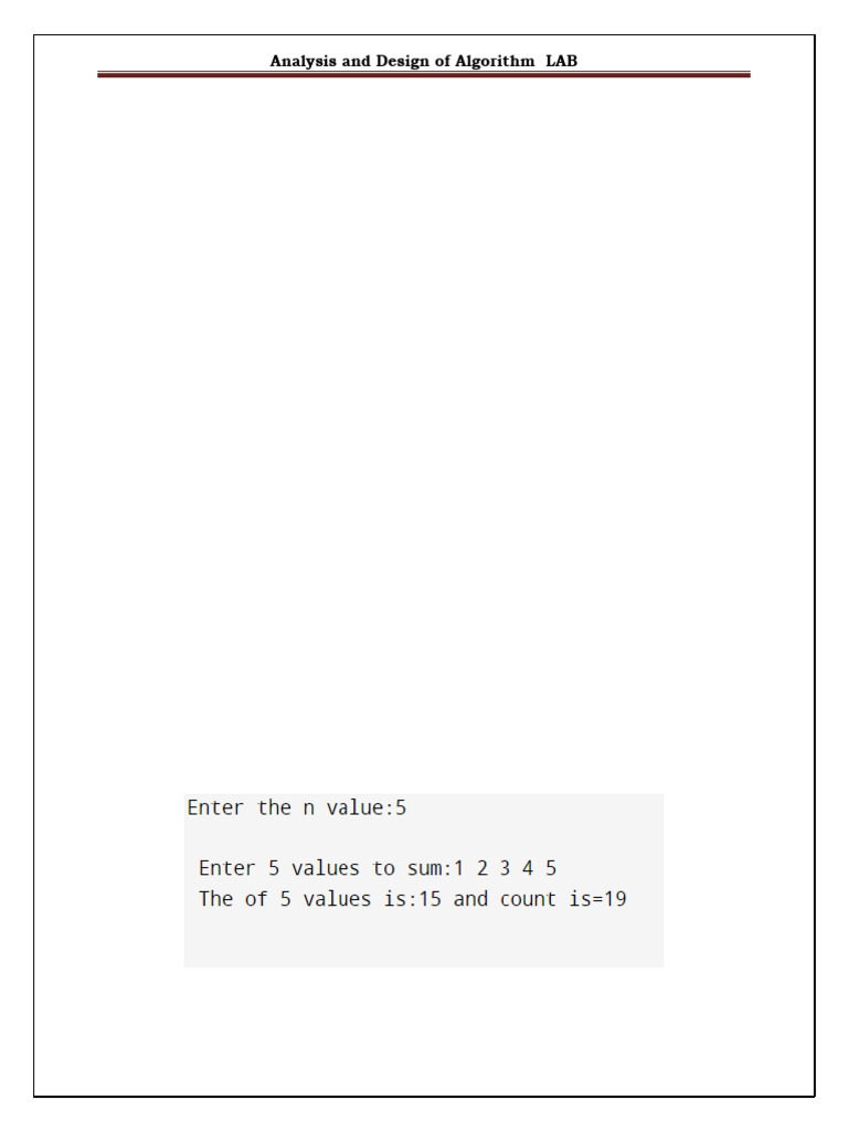 Analysis and Design of Algorithm LAB | PDF | Integer (Computer Science ...