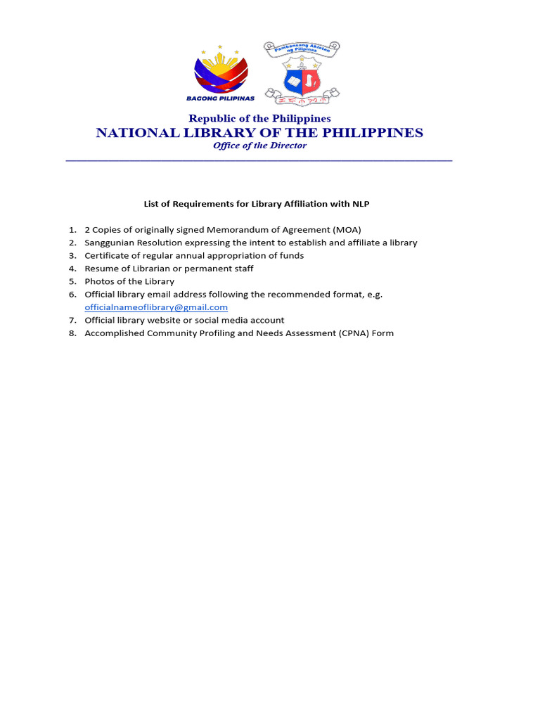Library Affiliation Requirements with NLP | PDF | Libraries | Justice