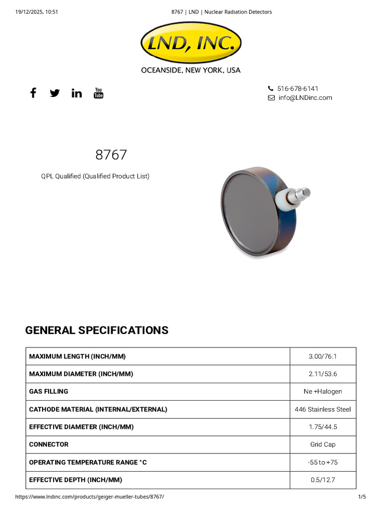 8767 - LND - Nuclear Radiation Detectors | PDF | Vacuum Tube ...