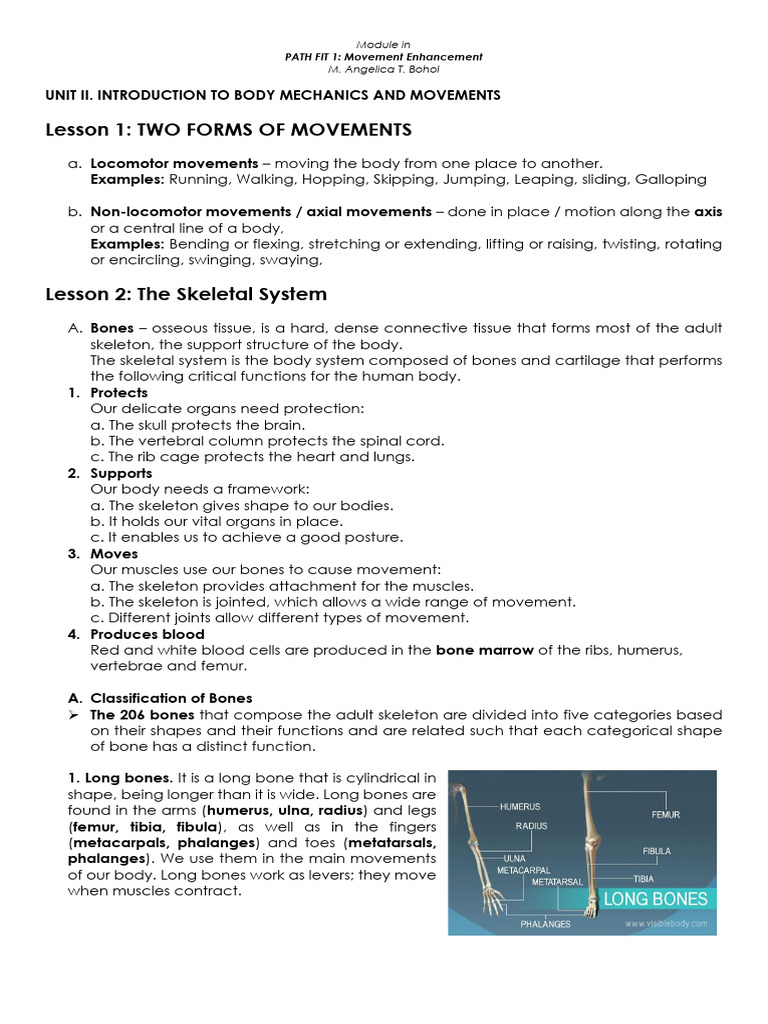Path Fit 1 Unit II Anatomical St | PDF | Anatomical Terms Of Location ...