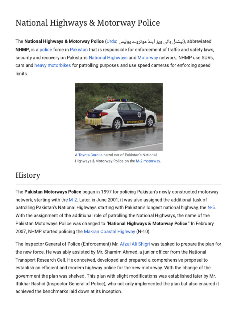 National Highways & Motorway Police - Wikipedia | PDF | National ...