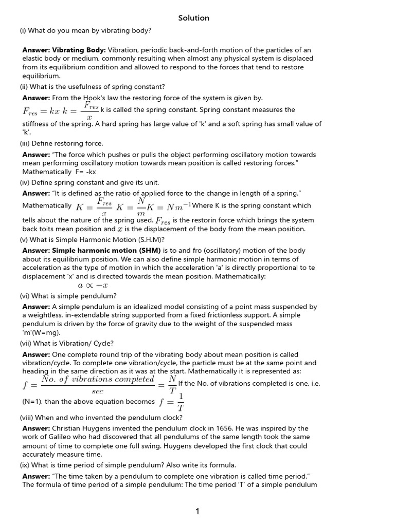 10th Physics Notes | PDF | Waves | Sound