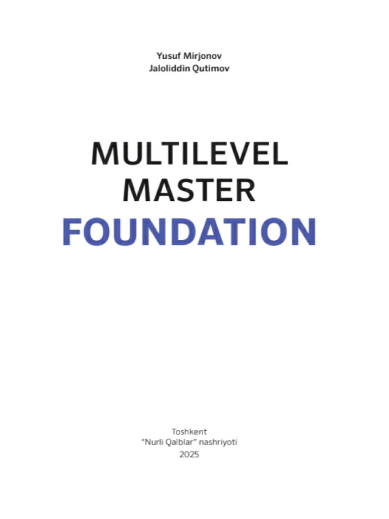 Multilevel Foundation Reading (Part 1,2,3) | PDF