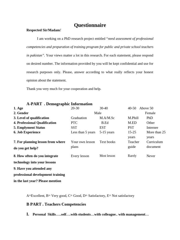 Questionnaire - Latest. Azra | PDF | Teachers | Classroom Management
