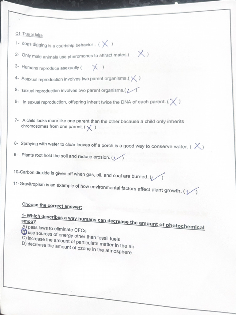 Science Final Answer Key | PDF