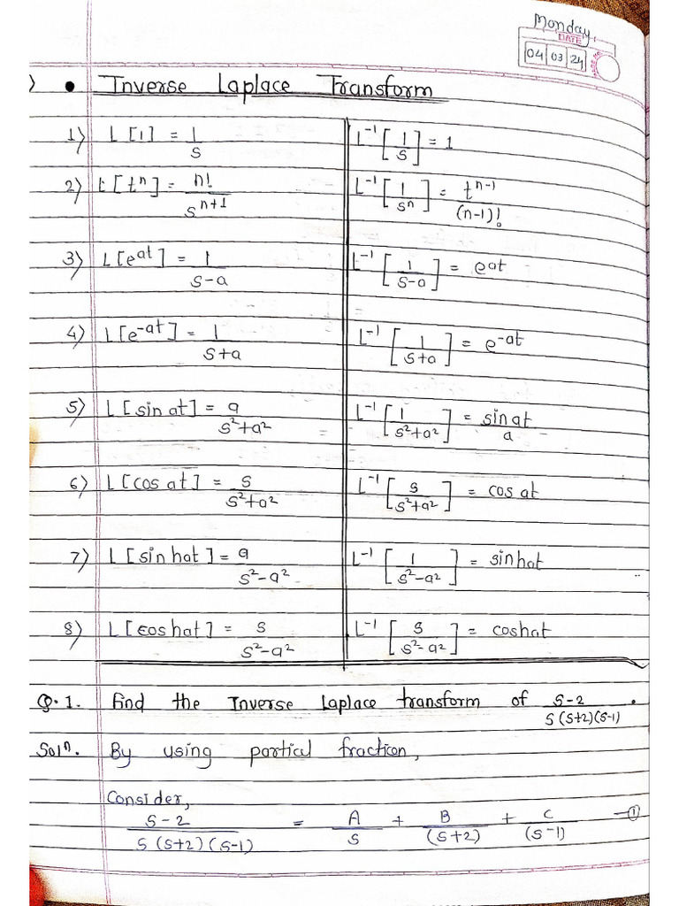 Inverse of Laplace Transform | PDF