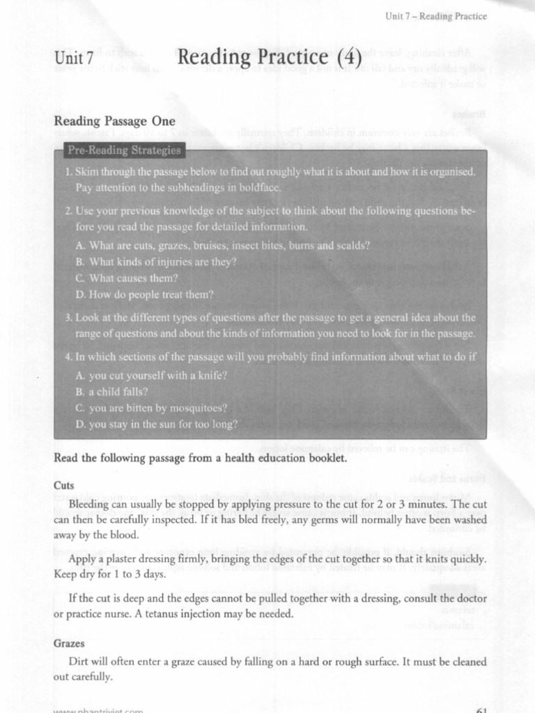 Basic IELTS Reading Unit 7 | PDF | Burn | Emergency Department