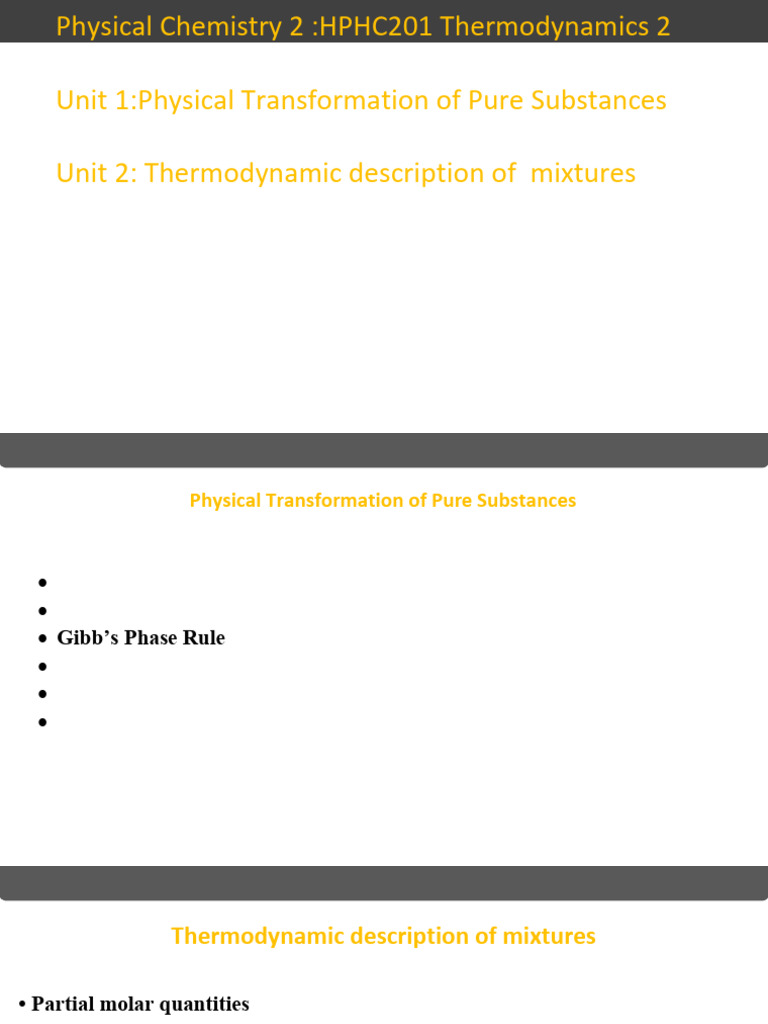 Physical Chemistry 2(Thermodynamics) | PDF | Phase (Matter) | Phase Rule