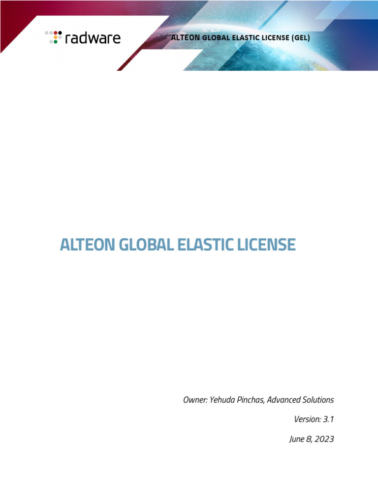 Alteon Global Elastic License GELDemo | PDF | Web Application | Cloud ...