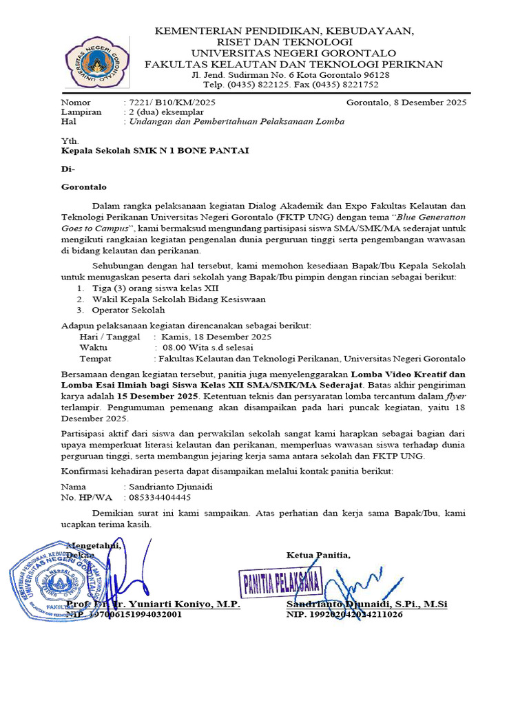 Undangan Lomba dan Dialog Akademik 2025 | PDF