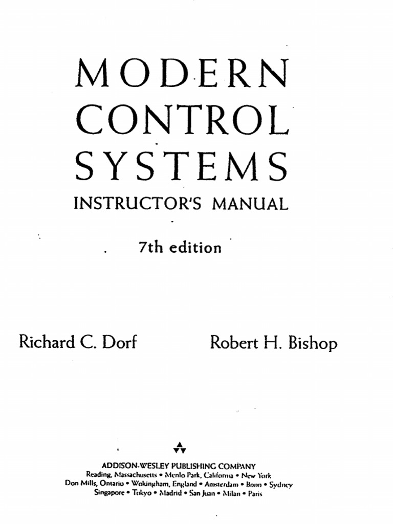 Modern Control Systems 7th Edition Manual | PDF