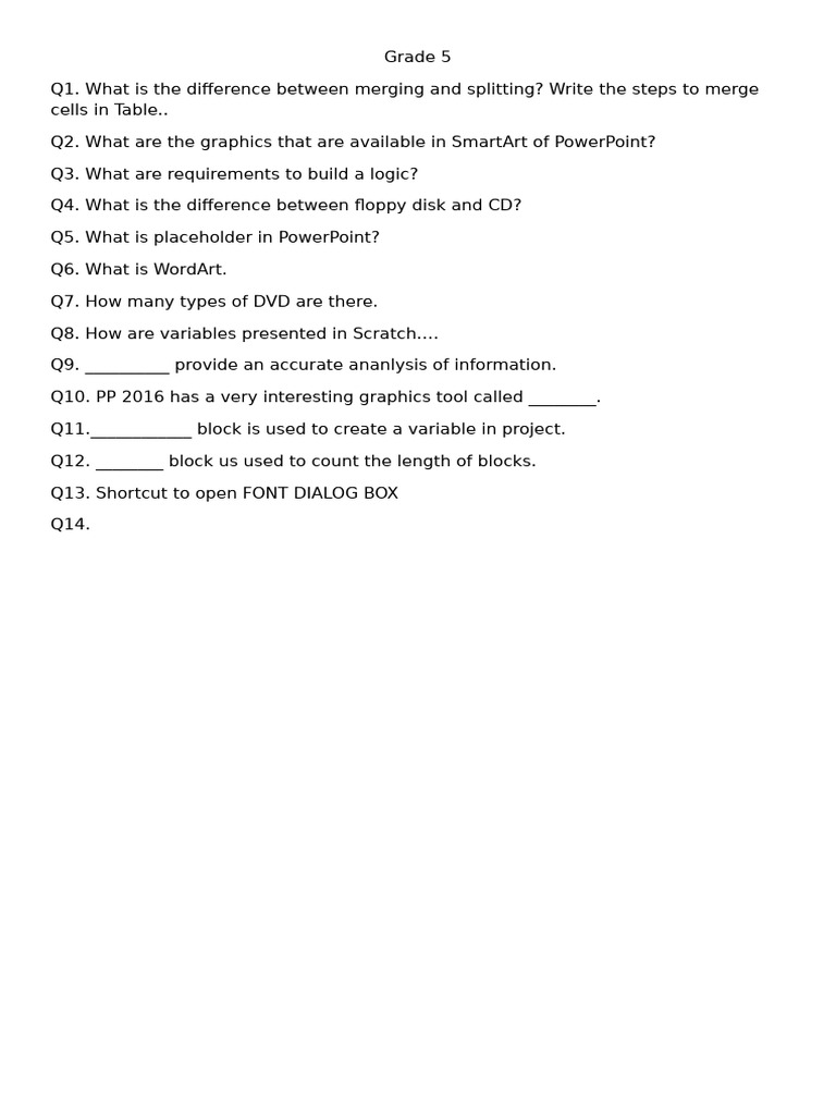 Important Questions 5 | PDF