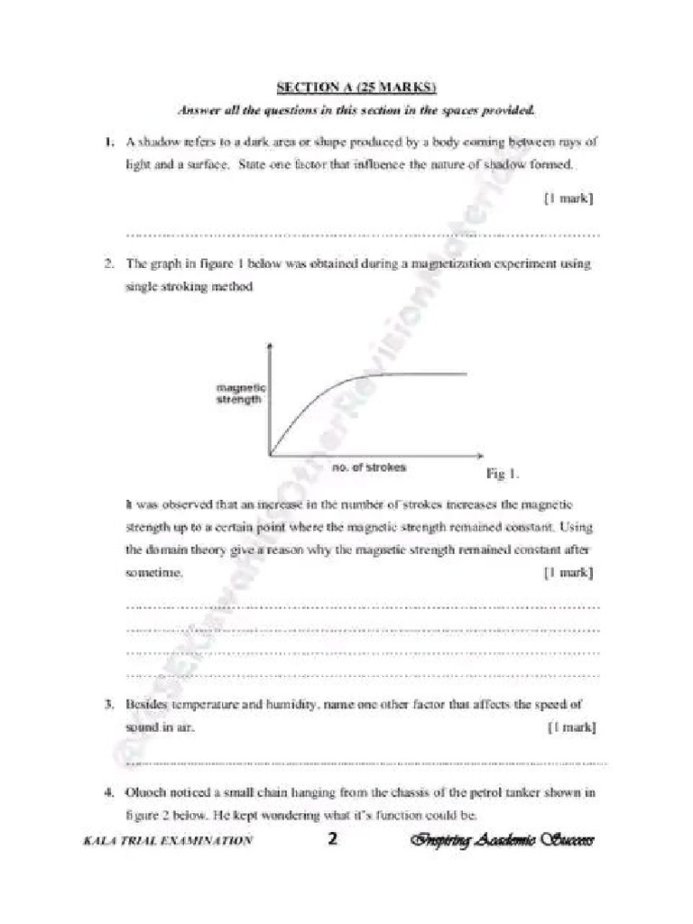 Kala Trial Physics Paper 2 Examination | PDF