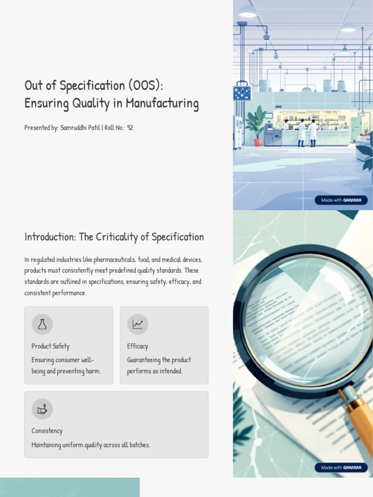Out of Specification (OOS) Quality Management | PDF | Regulatory ...