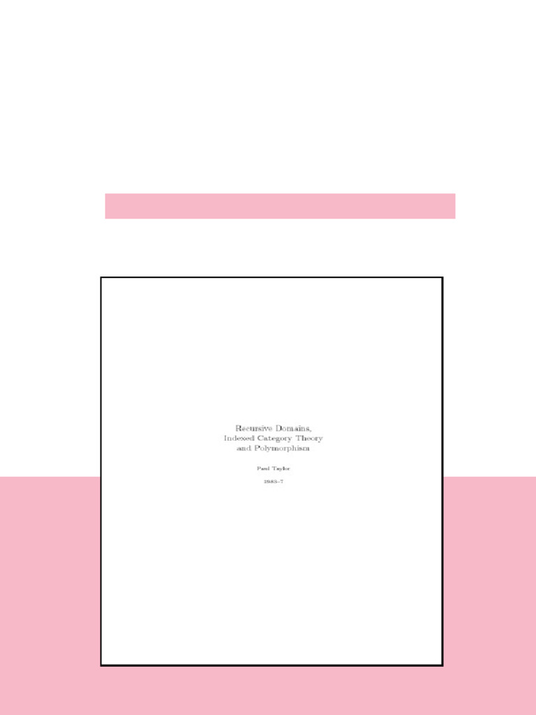 Recursive Domains Indexed Category Theory And Polymorphism Phd Diss ...