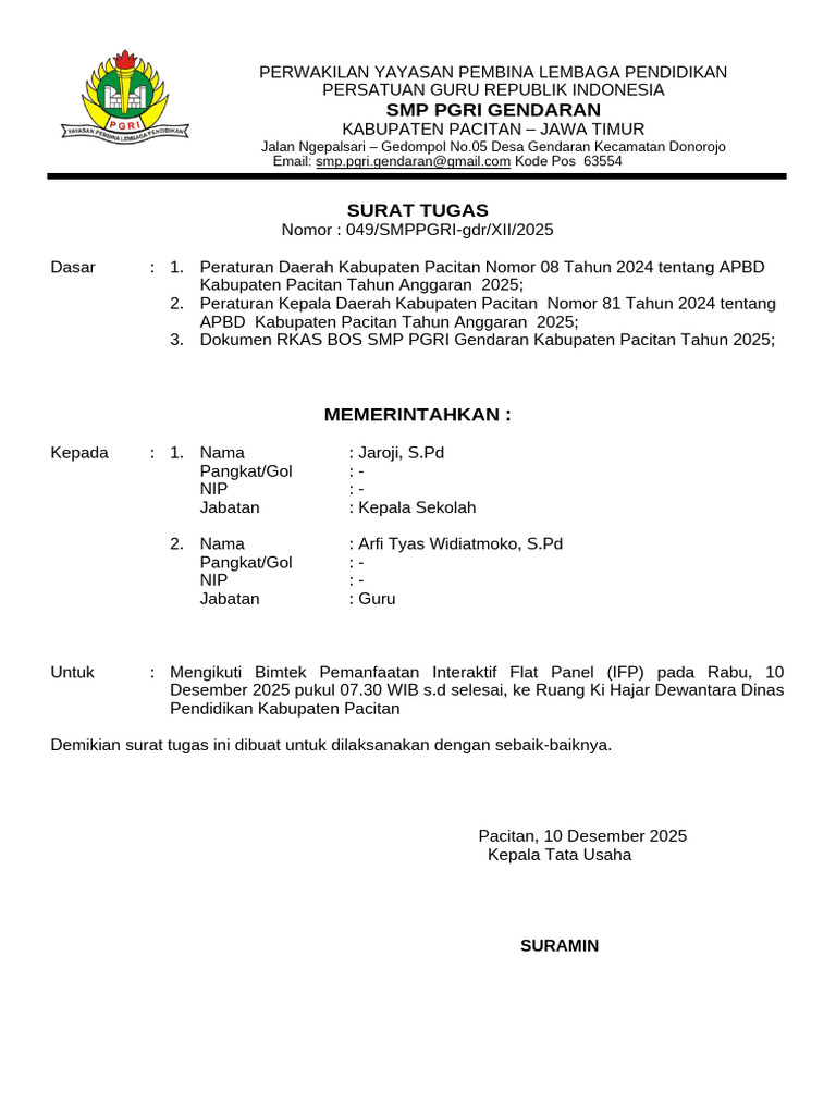49. Sppd Pak Aji 10 Des 25 | PDF