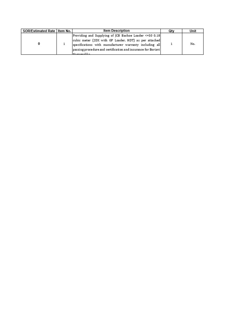 Boq 1 | PDF