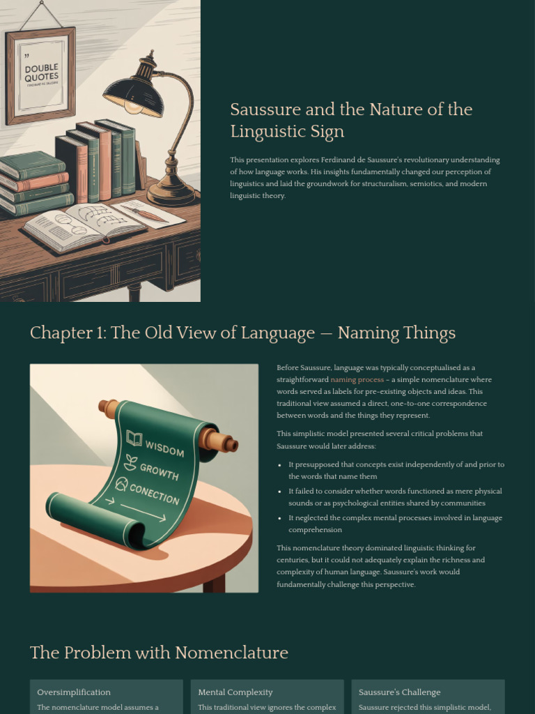 Saussure and The Nature of The Linguistic Sign | PDF | Linguistics ...