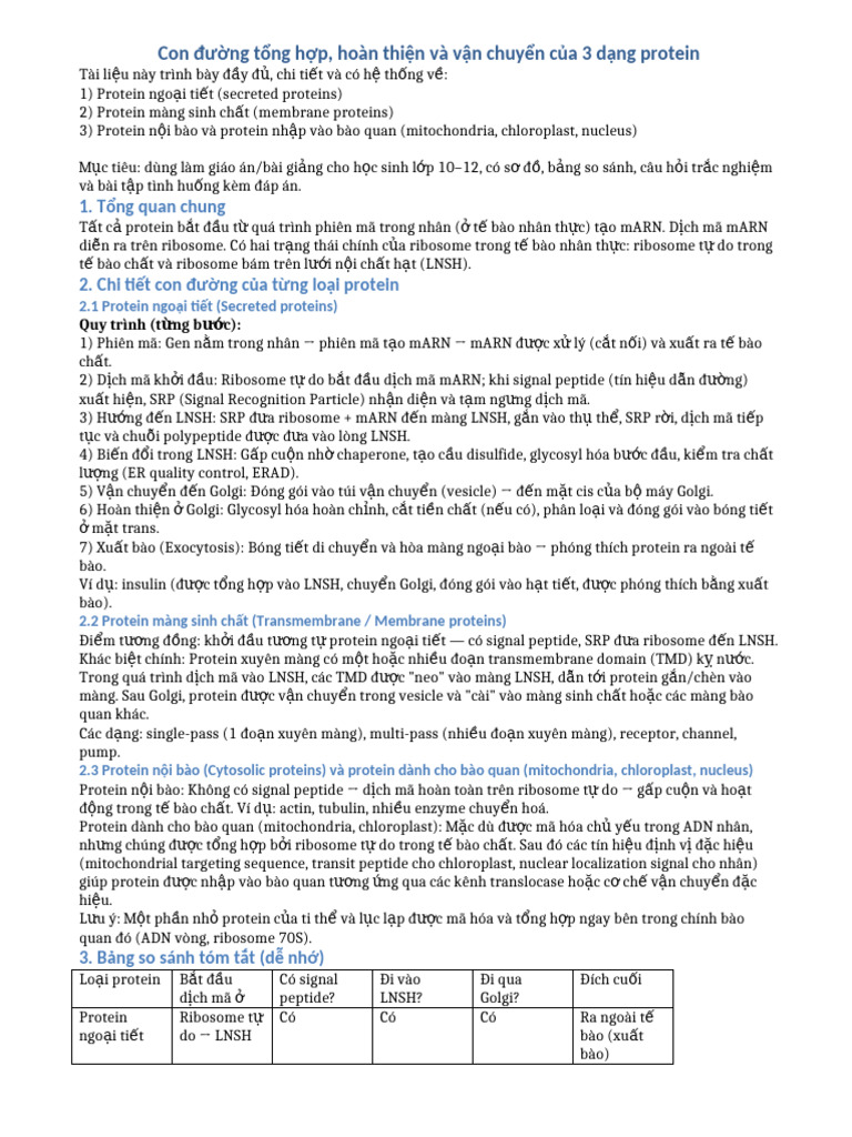 Con Duong Tong Hop Protein | PDF