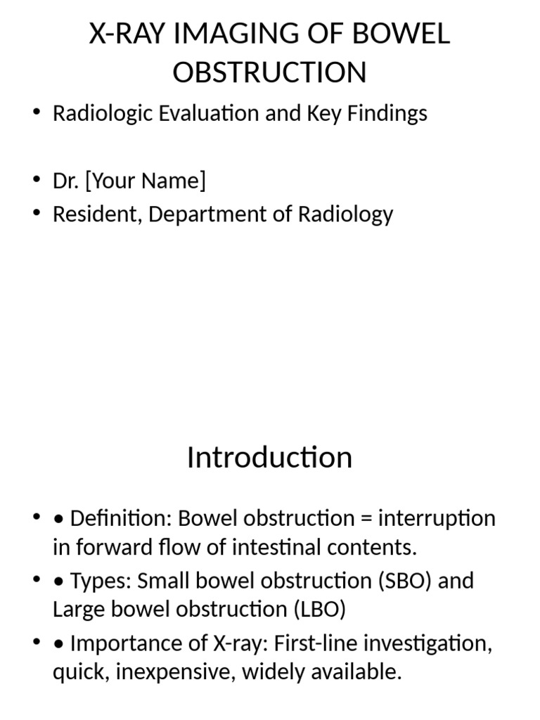 X-Ray Diagnosis of Bowel Obstruction | PDF | Gastrointestinal Tract ...