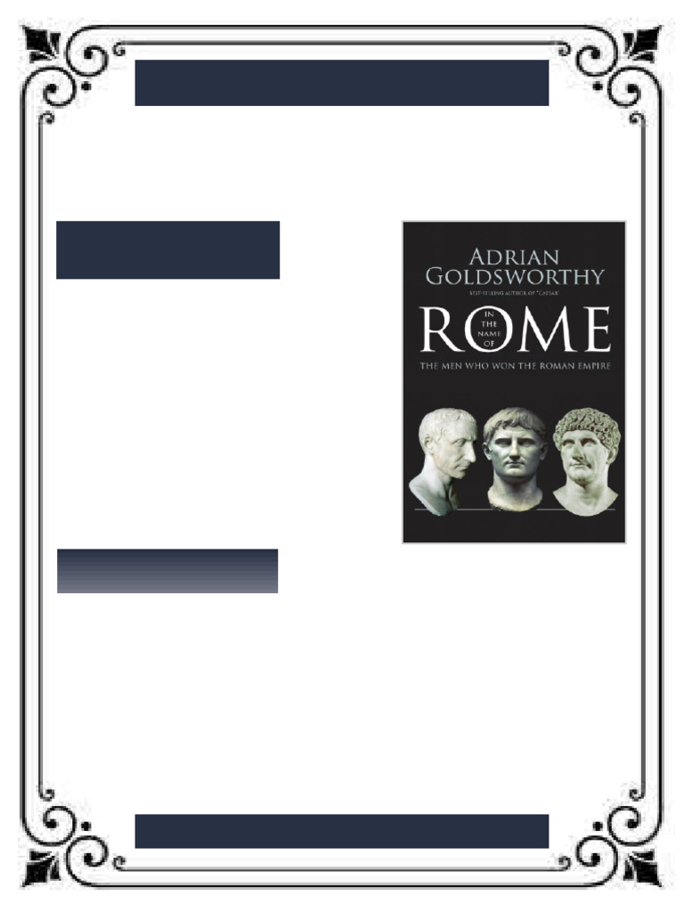 In the Name of Rome The Men Who Won the Roman Empire First Yale ...