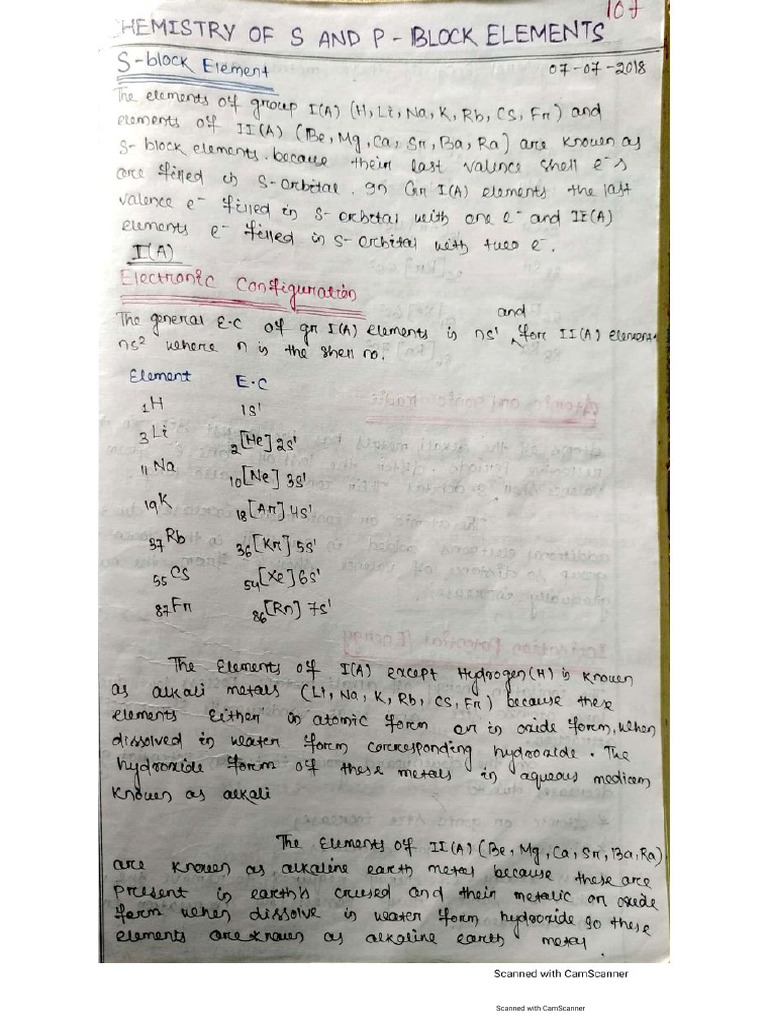 S-And P-Block Elements | PDF