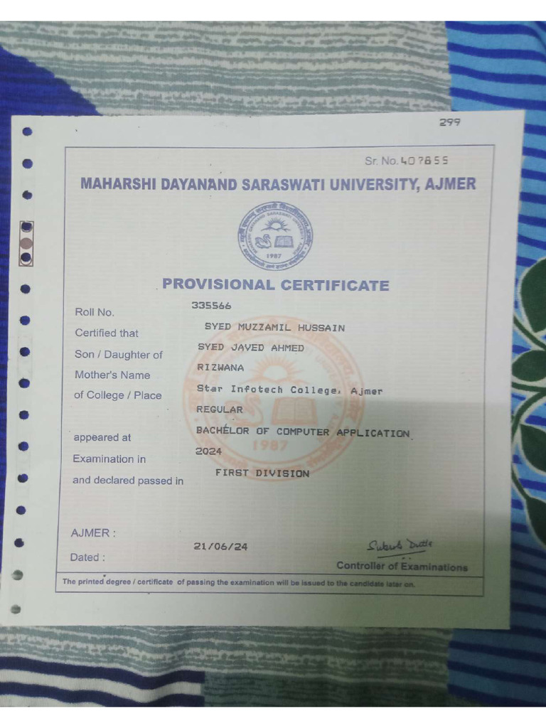 Provisional Certificate | PDF