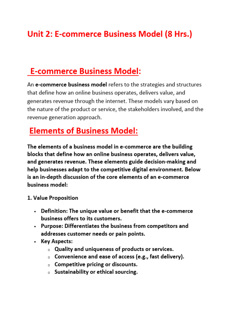 E-commerce Business Model Overview | PDF | Electronic Data Interchange ...
