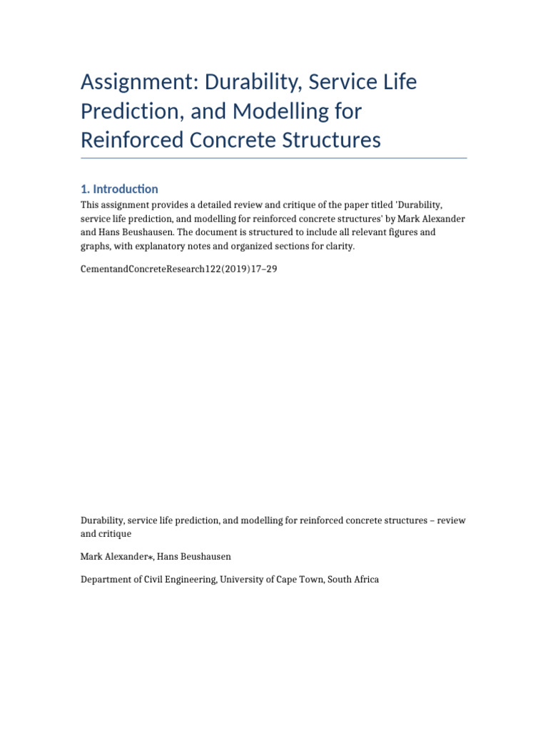 Detailed Assignment Durability RC Structures | PDF | Concrete | Corrosion