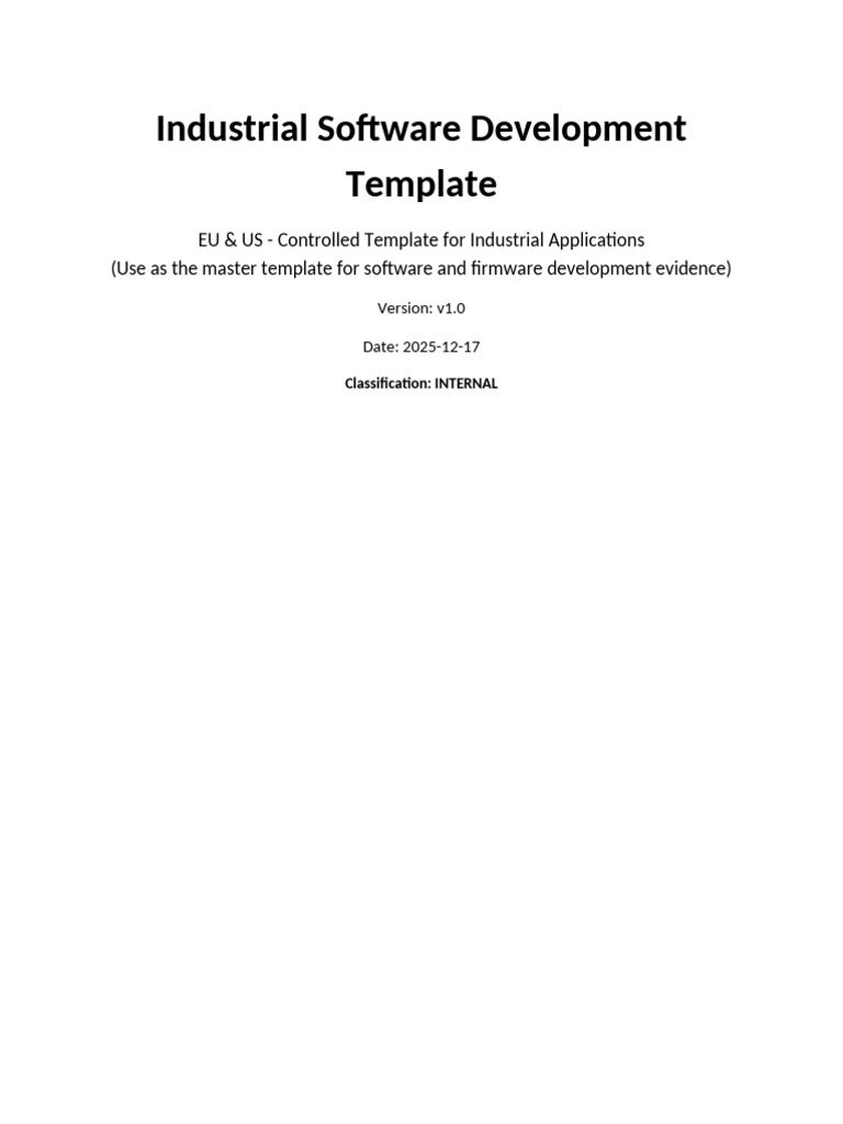 Industrial Software Development Template | PDF | Security | Computer ...