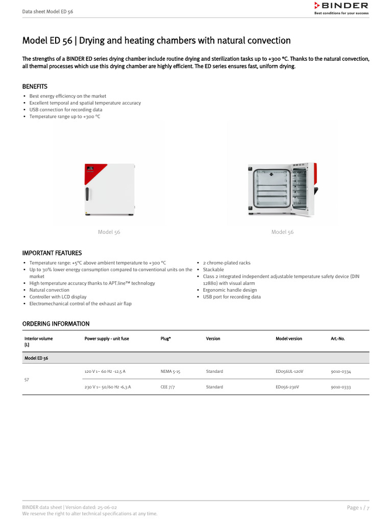 Data Sheet Model ED 56 en | PDF | Verification And Validation