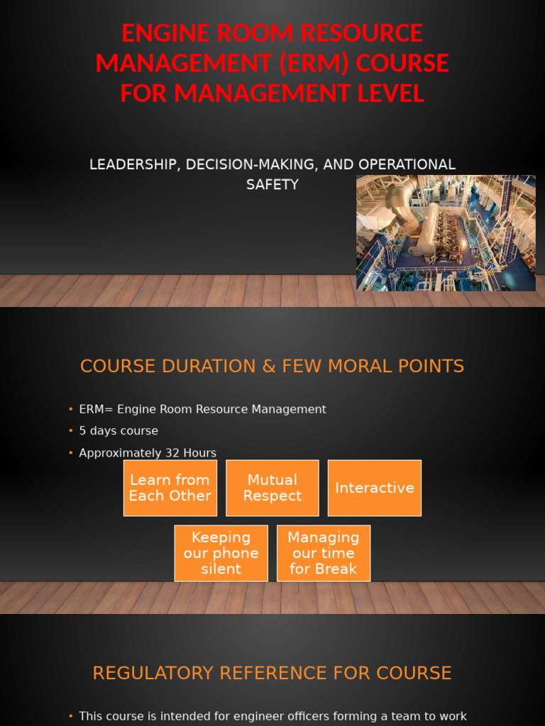 Engine Room Resource Management (Management Level) Course | PDF ...