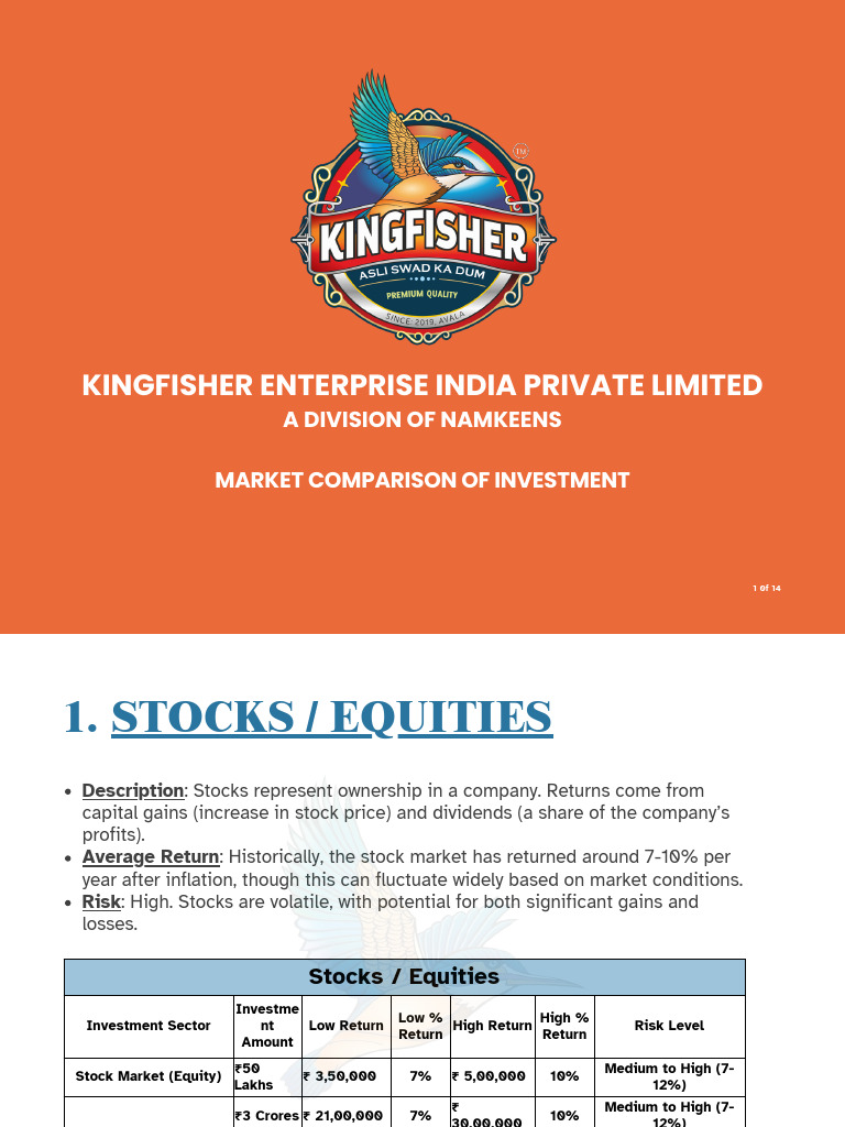 Market Comparison of Investment | PDF | Exchange Traded Fund ...