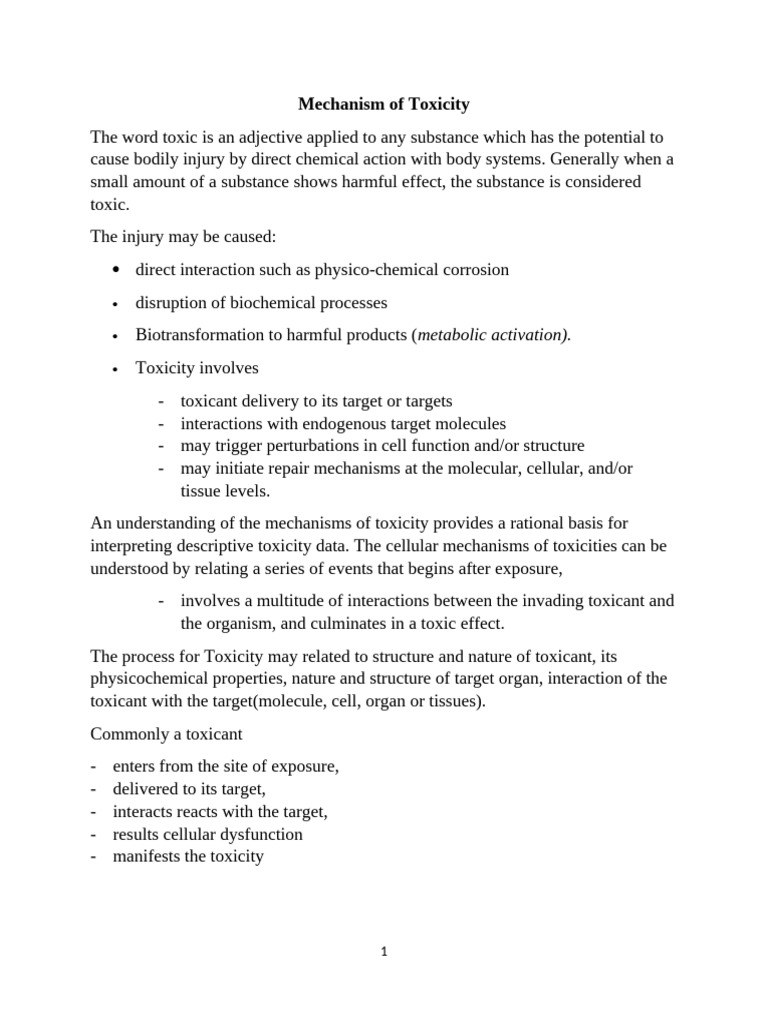 Understanding Toxicity Mechanisms | PDF | Reactive Oxygen Species ...