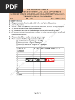 Tanzania Form One Physics Exam 2025 | PDF | Buoyancy | Density