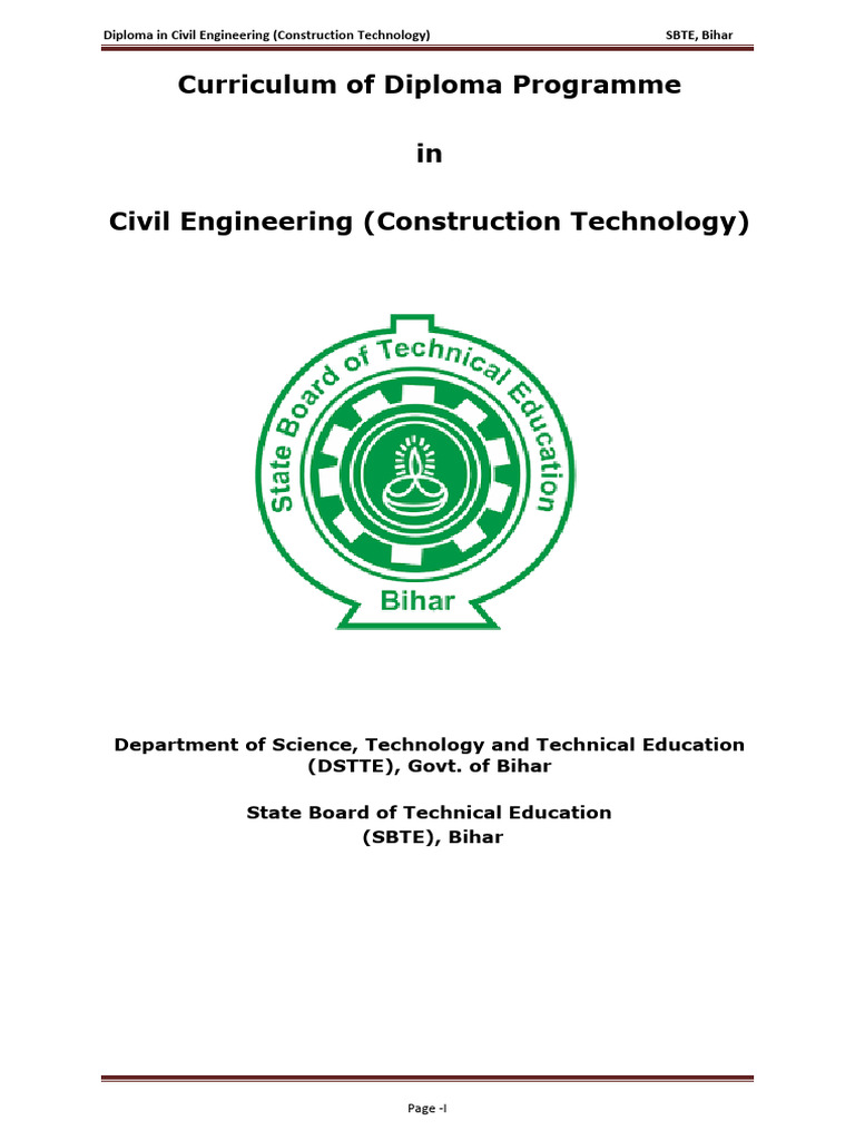 Civil Engineering Diploma Curriculum SBTE | PDF | Matrix (Mathematics ...