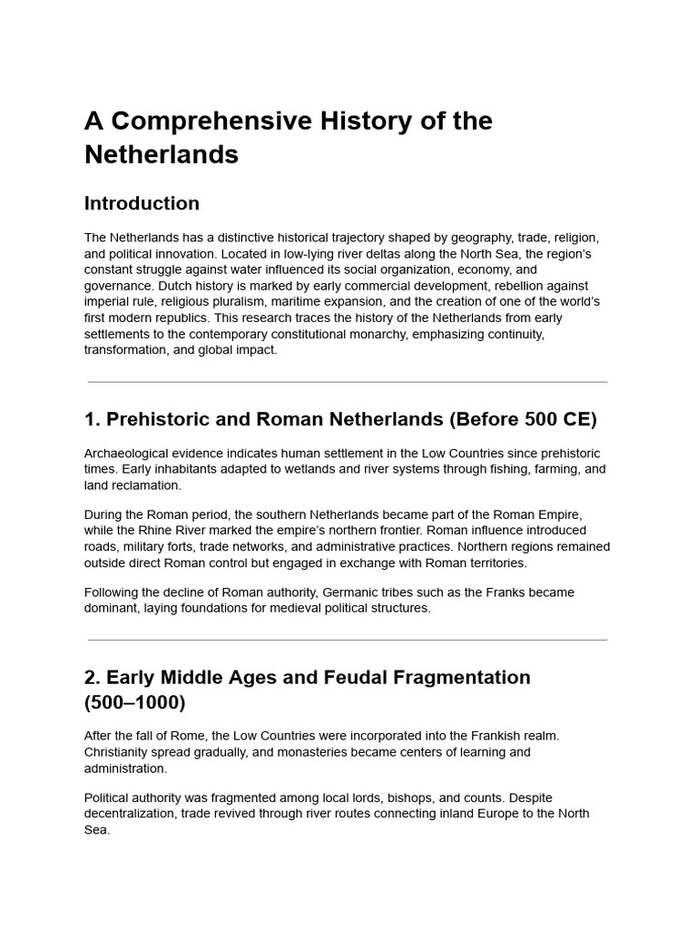 History of the Netherlands Explained | PDF | Netherlands | Roman Empire