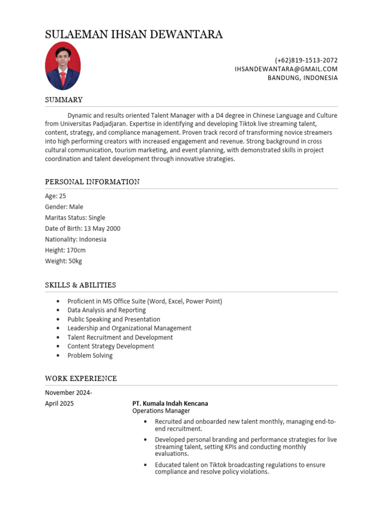 CV Sulaeman Ihsan Dewantara-1 | PDF