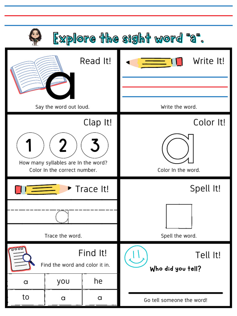 Sight Words Worksheet | PDF | Linguistics