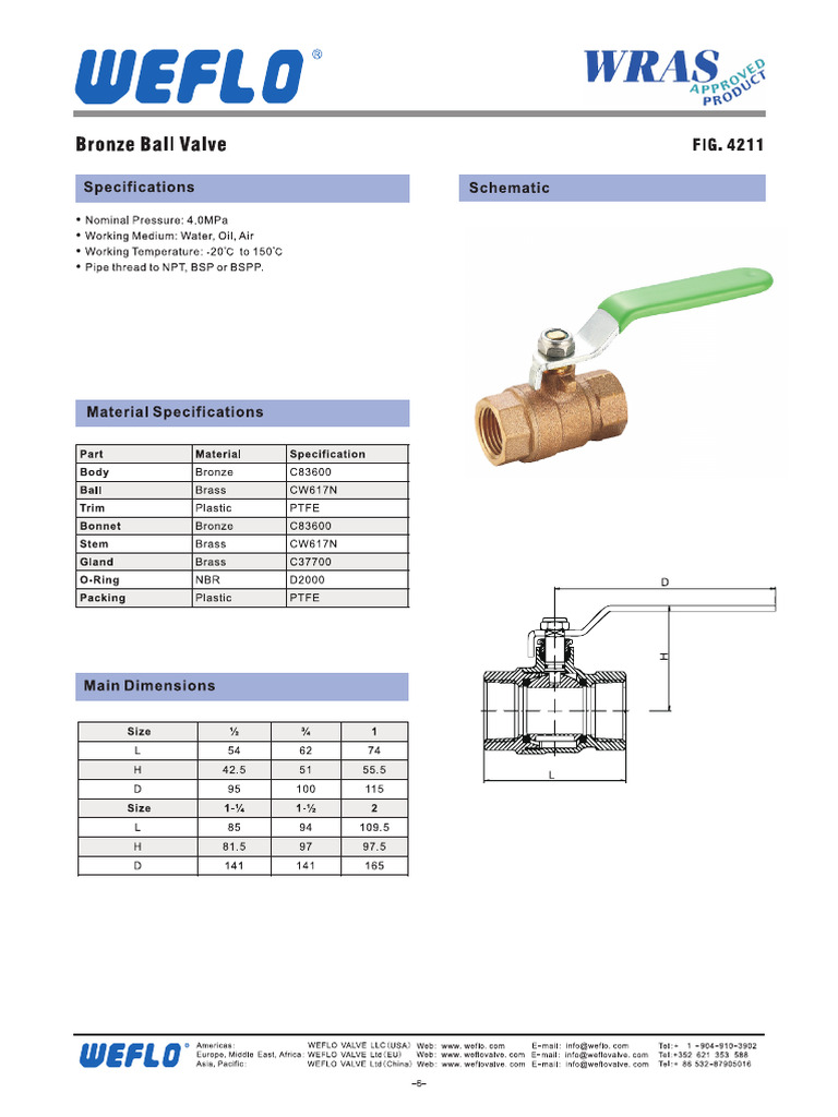 Bronze Ball Valve FIG.4211 | PDF