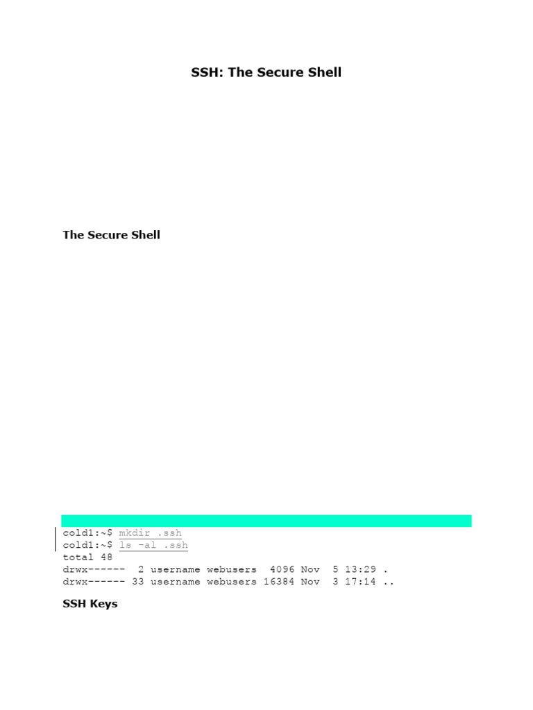SSH The Secure Shell | PDF | Secure Shell | File Transfer Protocol