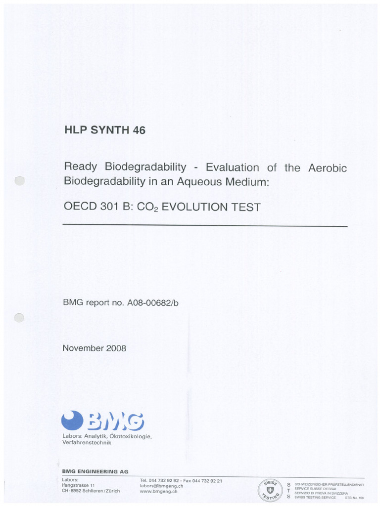 HLP Synth 46 OECD_301_B Test 2008 | PDF